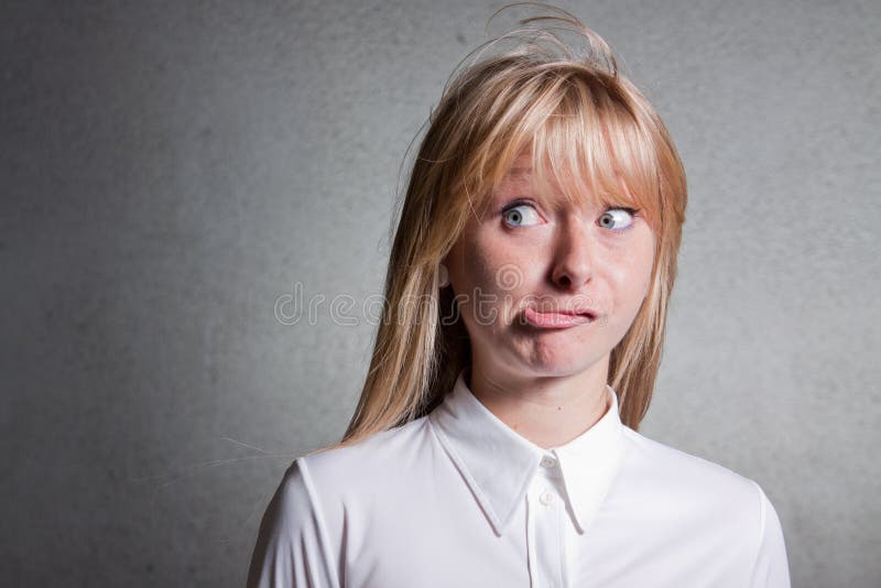 Confused woman - help! stock photo. Image of gazing, crazy - 20490692