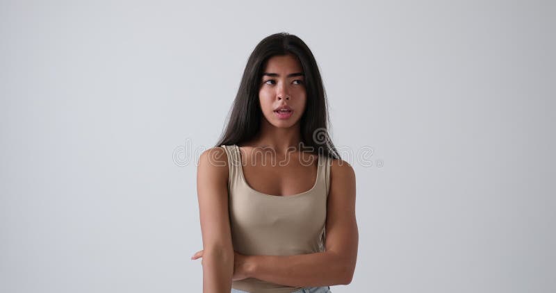 Confused Woman Thinking for a Solution To Her Problem Stock Footage ...