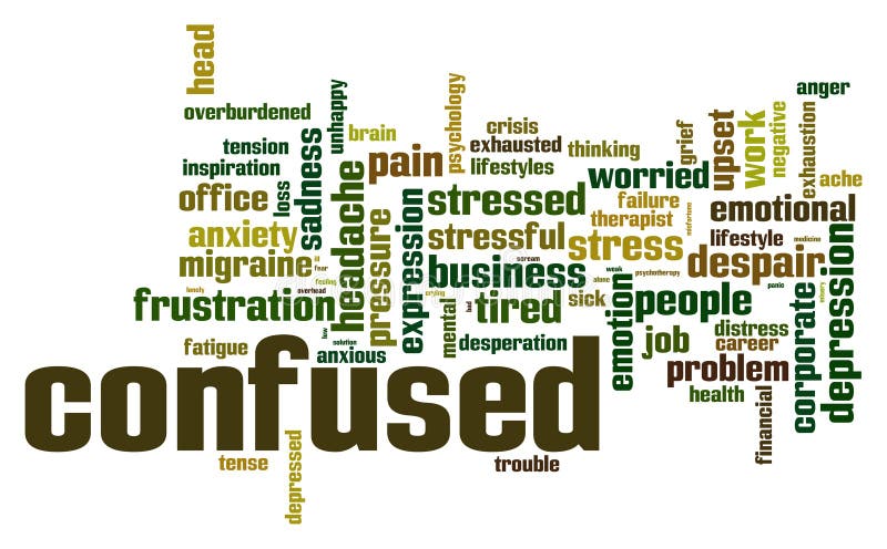 Confused Word Letter Background Disoriented Lost Stock Illustration ...