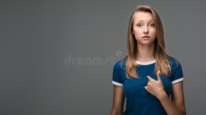 Woman with a Startled Expression Stock Photo - Image of single ...