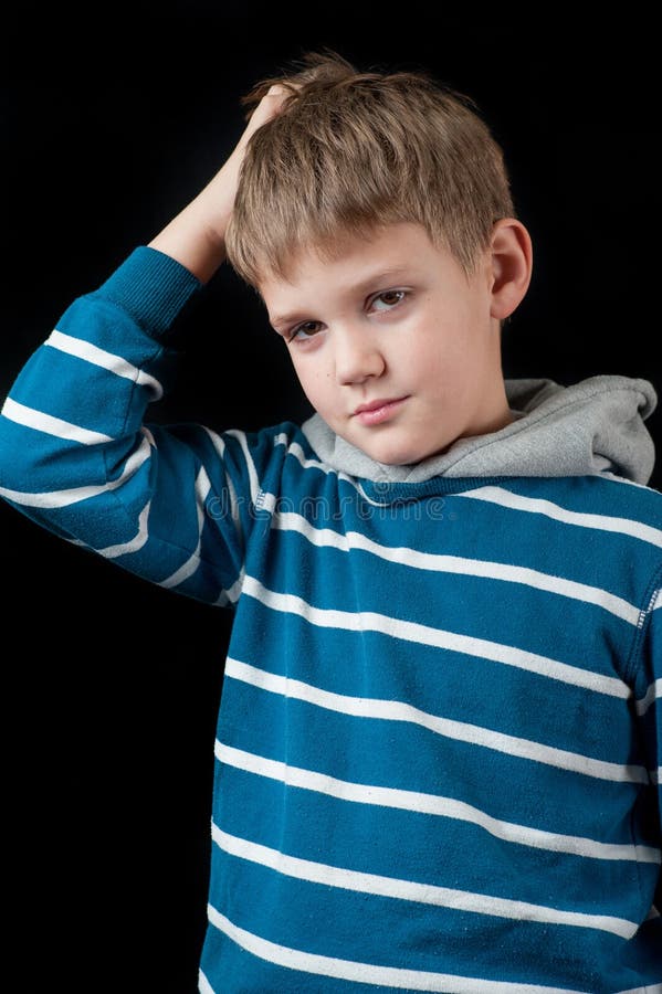 Confused young boy stock photo. Image of depressed, child - 54912366