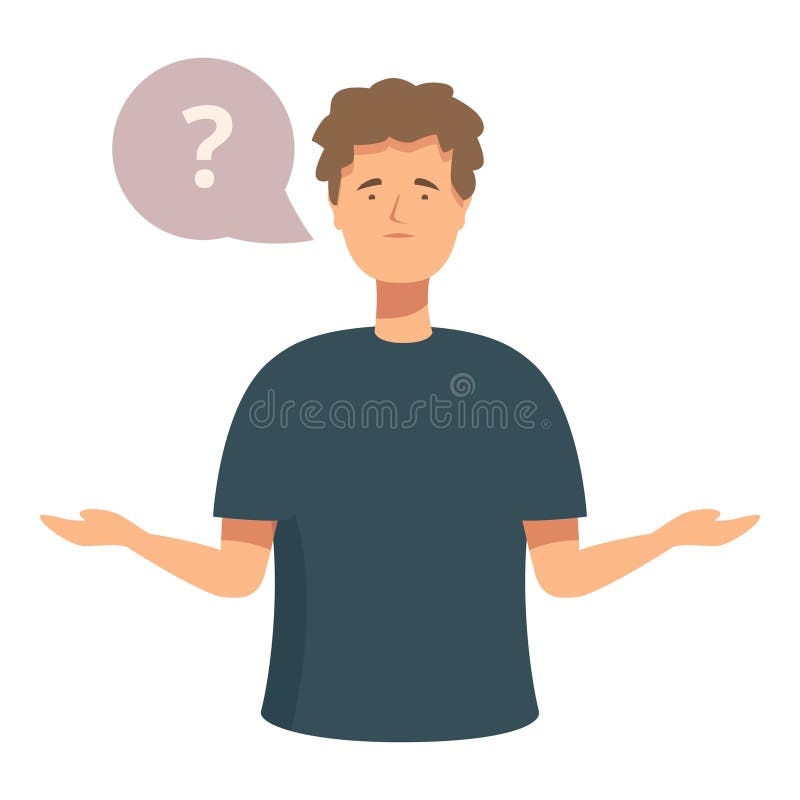 Confused Young Man with Question Mark Bubble Stock Vector ...