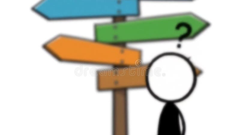 Confusing Crossroads: a Cartoon Figure Facing Multiple Uncertain ...