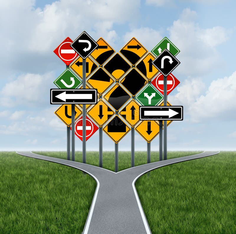 Confusing Direction Decision Stock Illustration - Illustration of ...