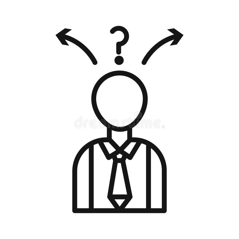 Confusing Man Icon Black Line Art Vector Logo Stock Vector ...
