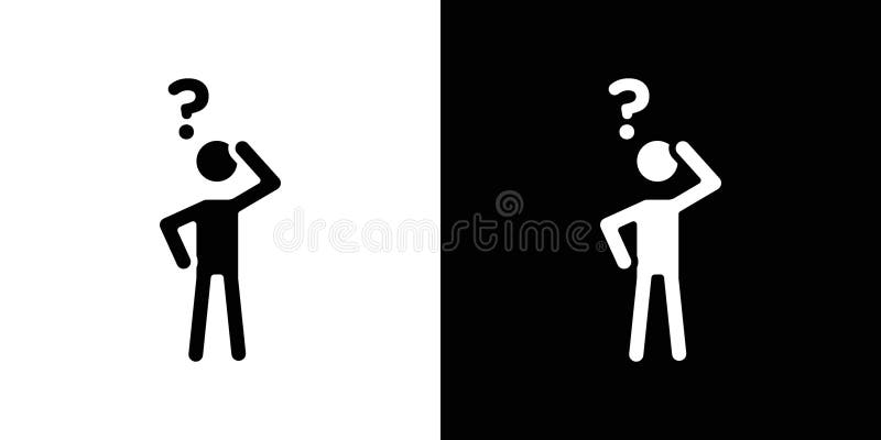 Confusing Man Icon Linear Logo Isolated Stock Vector - Illustration of ...