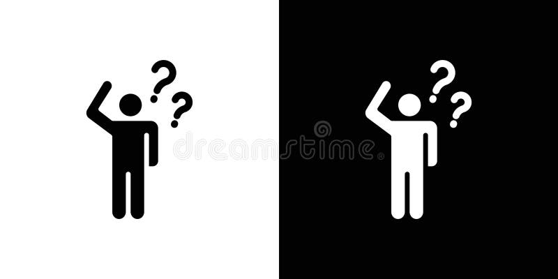 Confusing Man Icon Logo Set Vector Stock Vector - Illustration of ...