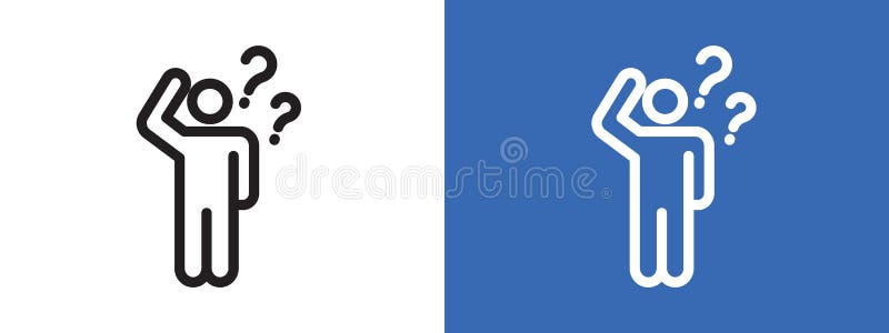 Confusing Man Logo Sign Set Vector Outline Stock Illustration ...