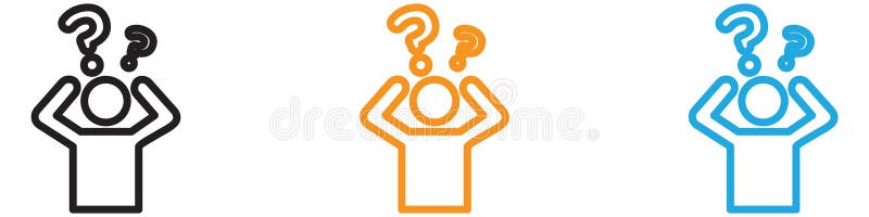 Confusing Man Vector Logo Set Collection for Web App Ui Stock Vector ...