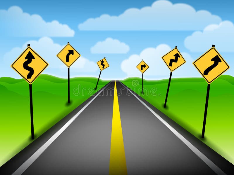 Confusing Road Directions stock illustration. Illustration of roadsign ...
