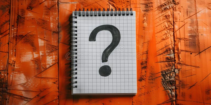 Confusinguncertaintyonvibrantorangebackdropquestionmarkadornsnotepaper ...