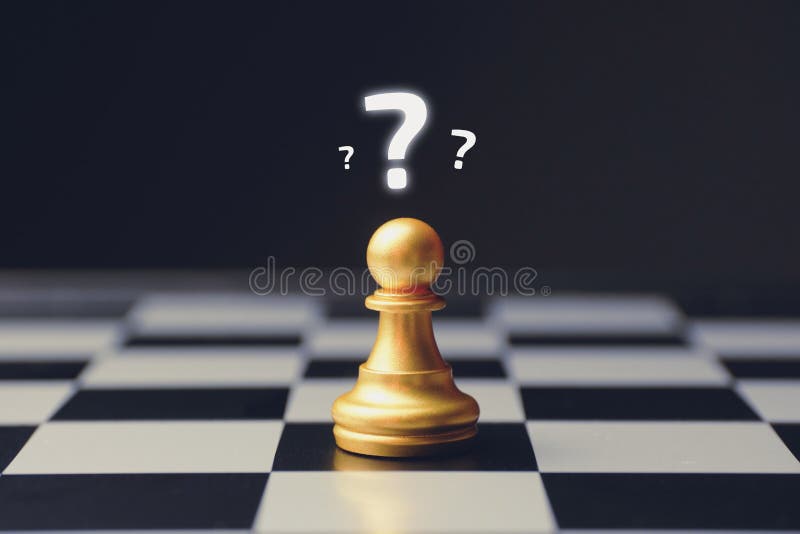Confusion Concept with Question Marks Above a Chess Piece Stock Photo ...
