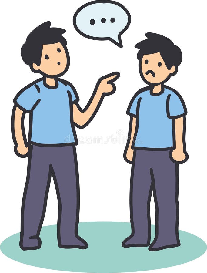 Confusion and Confrontation Men in a Conversation Stock Illustration ...