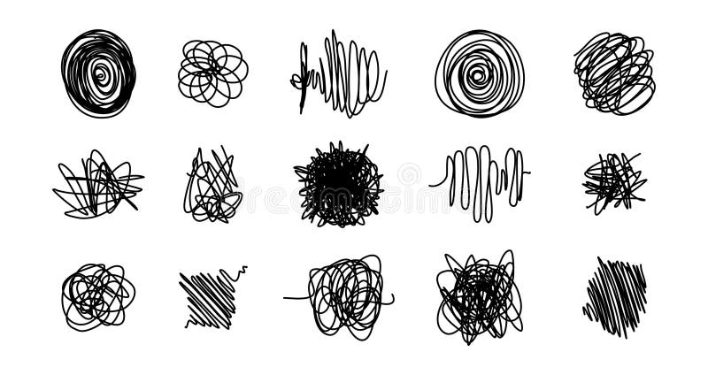 Confusion Doodle Line Sketch Style. Sketchy Pen Lines and Scribble Hand ...