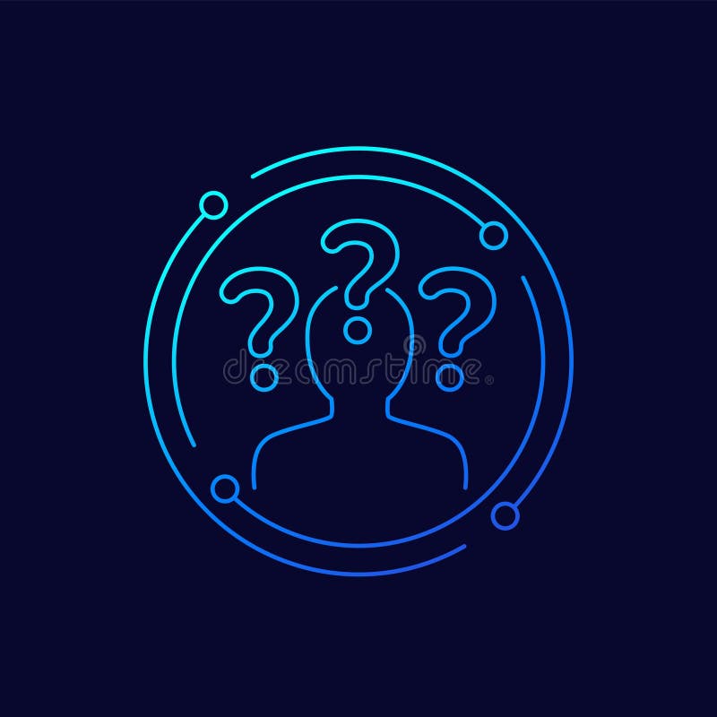 Confusion or Doubt Icon, Linear Design Stock Vector - Illustration of ...