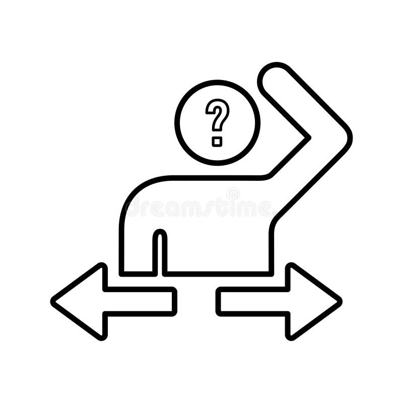 Confusion Icon. Puzzled and Dizzy Man in Disorientation. Simple Vector ...