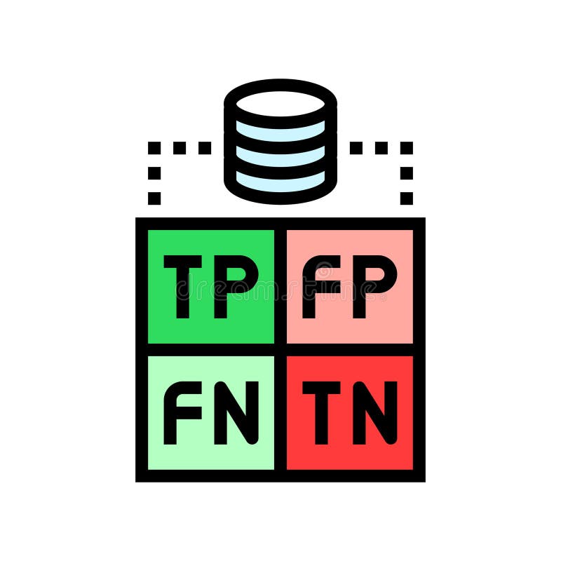 Confusion Matrix Machine Learning Color Icon Vector Illustration Stock ...