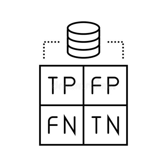Confusion Matrix Machine Learning Line Icon Vector Illustration Stock ...