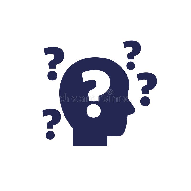 Confusion and Uncertainty Icon on White Stock Vector - Illustration of ...