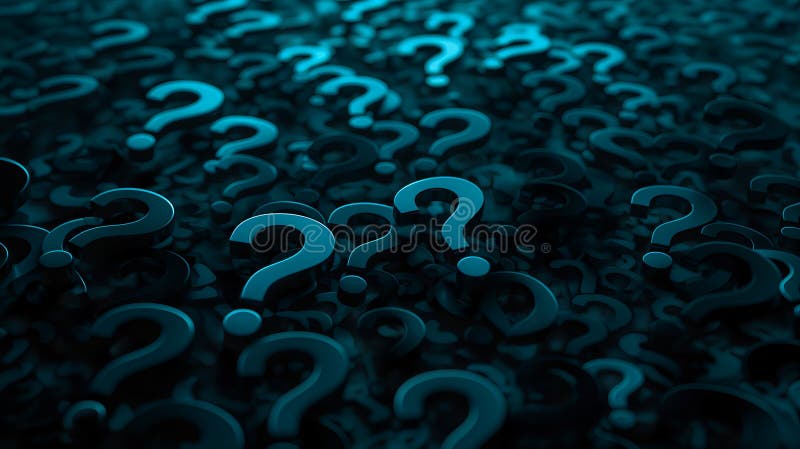 Confusion and Uncertainty Represented by Multiple Question Marks Stock ...
