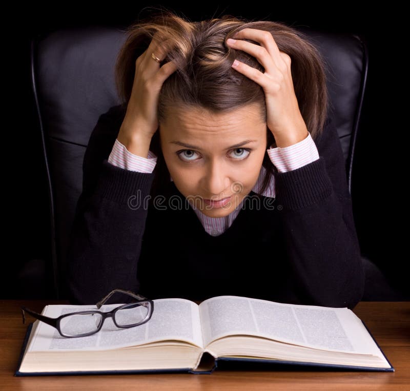 Confusion Woman Be Taken by Surprise Stock Image - Image of exam, girl ...