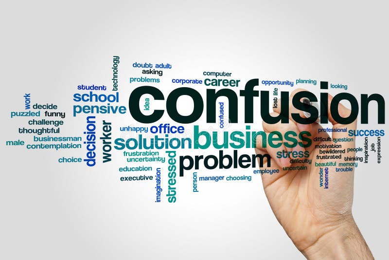 Confusion Word Cloud Means Confusing Confused Dilemma Stock ...