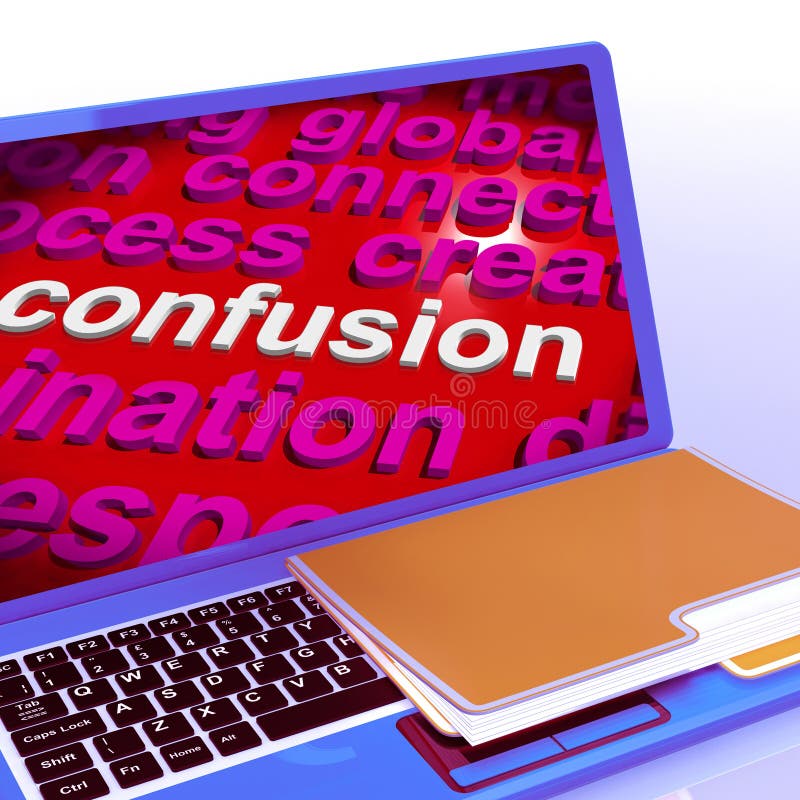 Confusion Word Cloud Laptop Means Confusing Confused Dilemma Stock ...