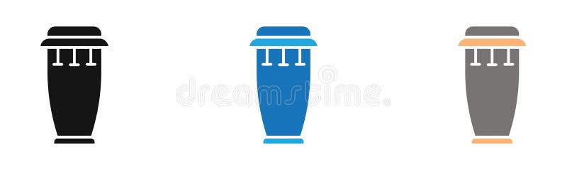 Conga Drum Icon Line Art Logo Set Stock Vector - Illustration of beat ...