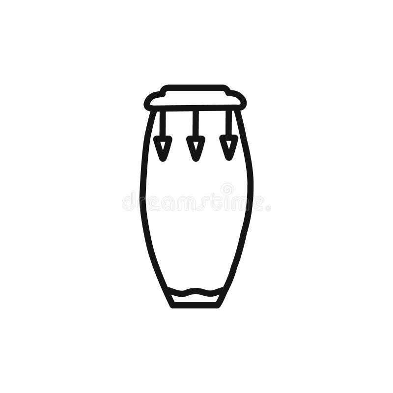 Conga Drum Icon Linear Vector Graphics Sign Stock Vector - Illustration ...