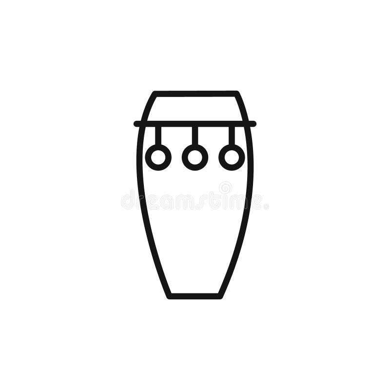 Conga Drum Logo Sign Vector Outline Stock Vector - Illustration of ...