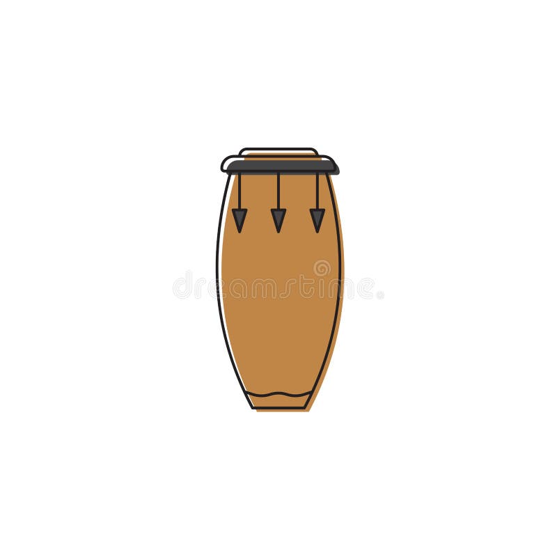 Conga Drum Vector Icon Symbol Isolated on White Background Stock Vector ...