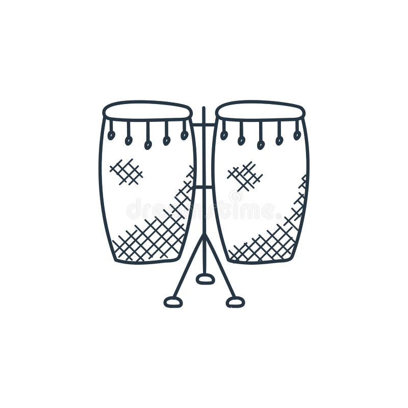 Conga Thin Line Icon. Drum Vector Illustration Isolated on White Stock ...