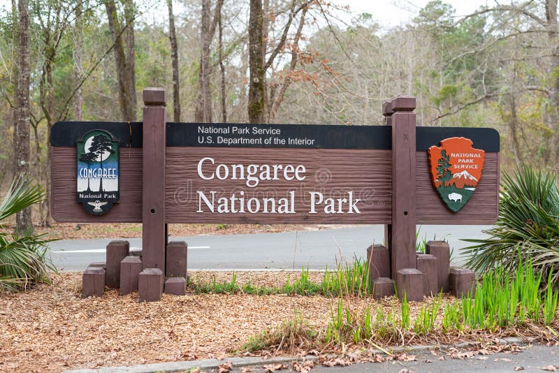 Congaree National Park Sign Editorial Image - Image of floodplain ...