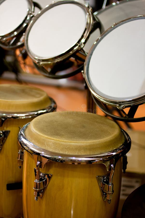 Congas and Drums in the Shop for Musicians Stock Photo - Image of ...