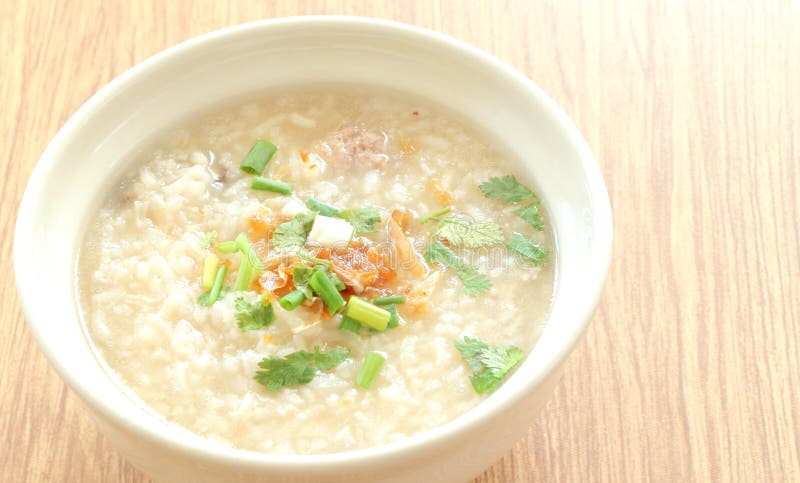 Congee round bowl stock photo. Image of porridge, boiled - 30443816