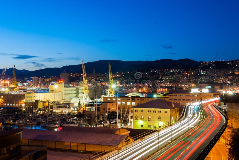 Congested Street Across the Harbor in Genoa Editorial Photography ...