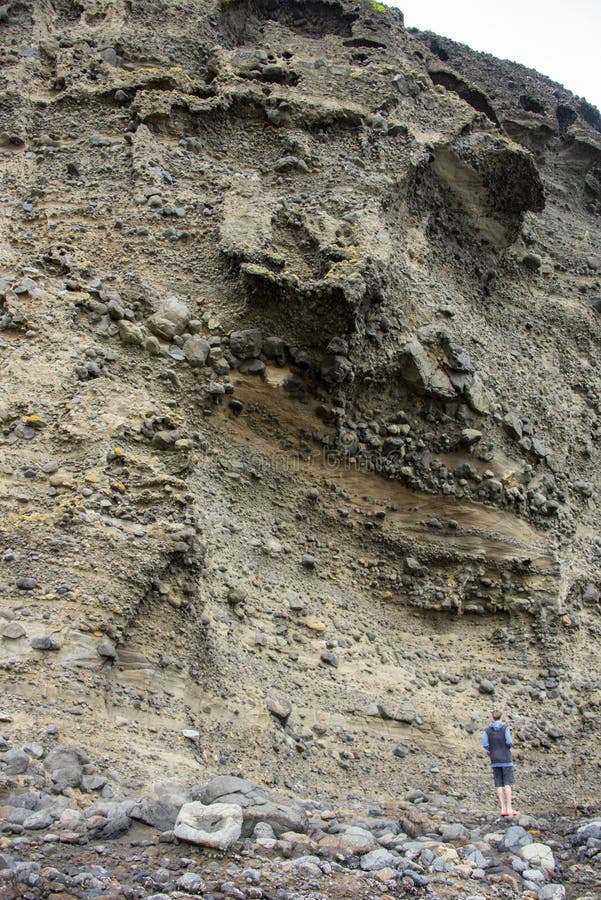 Conglomerate Rock Cliff stock photo. Image of boulders - 320897386