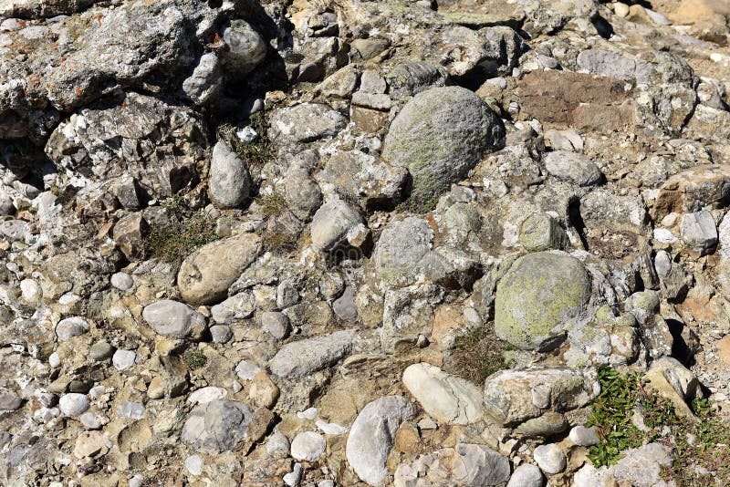 Conglomerate Rock with Gravel, Clasts and Pebbles Stock Image - Image ...