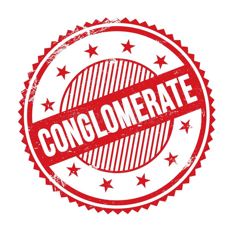 CONGLOMERATE Text Written on Red Grungy Round Stamp Stock Illustration ...