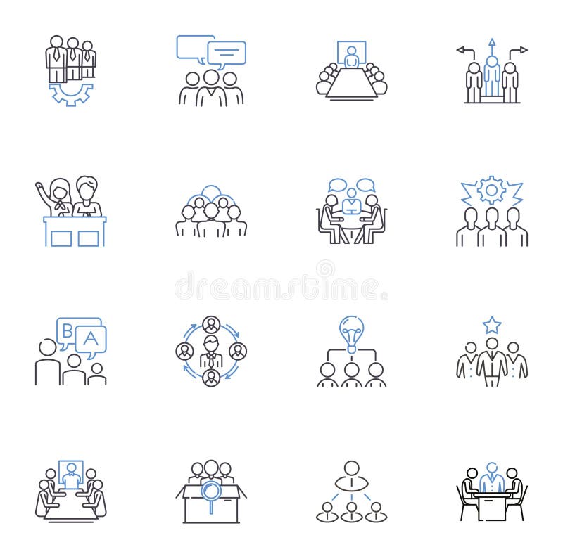 Conglomeration Line Icons Collection. Merger, Amalgamation, Integration ...