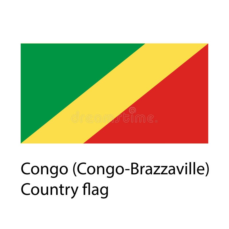 Congo Congo-Brazzaville Country Flag Hand Drawing Illustration Vector ...