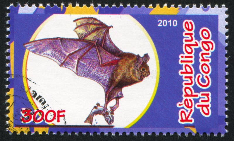 Bat printed by Congo editorial stock photo. Image of antique - 320353923