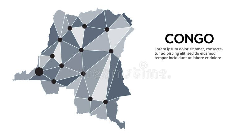 Congo Communication Network Map. Vector Image of a Low Poly Global Map ...
