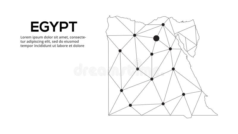 Congo Communication Network Map. Vector Image of a Low Poly Global Map ...