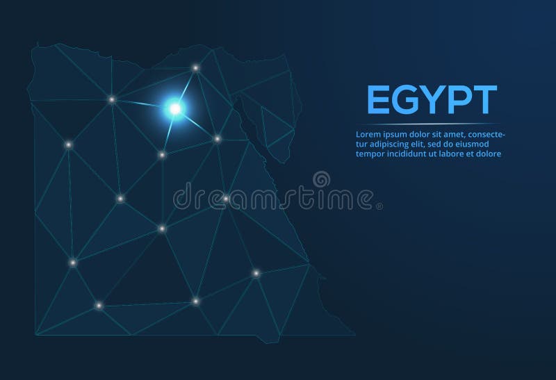 Congo Communication Network Map. Vector Low Poly Image of a Global Map ...