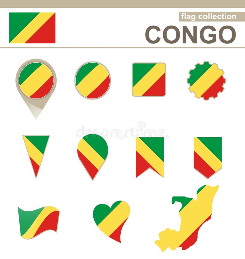 Congo Flag Collection stock vector. Illustration of white - 129630562