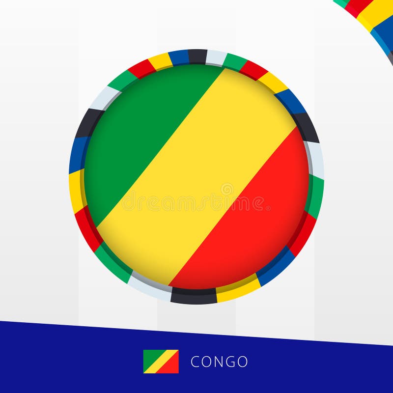 Congo Flag with Colorful Circle Border Stock Vector - Illustration of patriotism ...