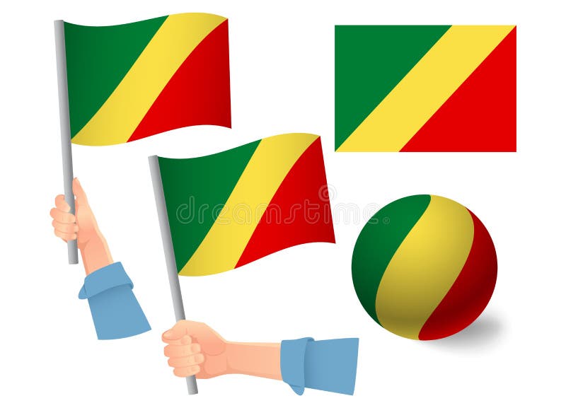 Congo flag in hand icon stock illustration. Illustration of patriot ...
