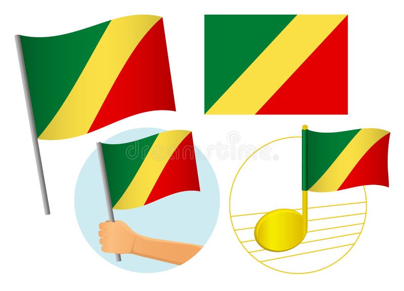 Congo flag icon set stock vector. Illustration of congo - 160179235