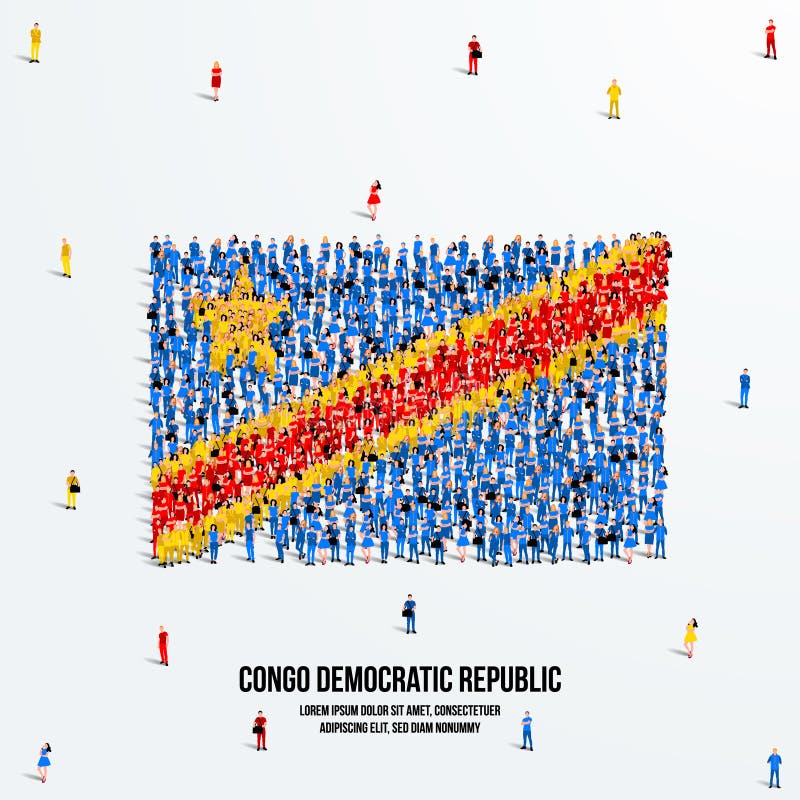 Congo Flag. a Large Group of People Form To Create the Shape of the ...